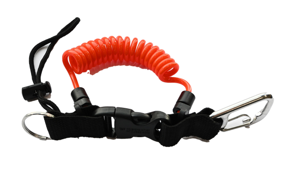 Coil Lanyard with Stainless Steel Carabiner - Freedive-Outfitters